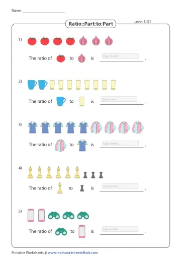 Part to part level1 1 Interactive Worksheet – Edform
