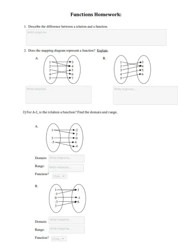 Functions Homework EdForm Interactive Worksheet – Edform