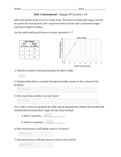 Unit 3 Test Lessons 1 10 Interactive Worksheet – Edform