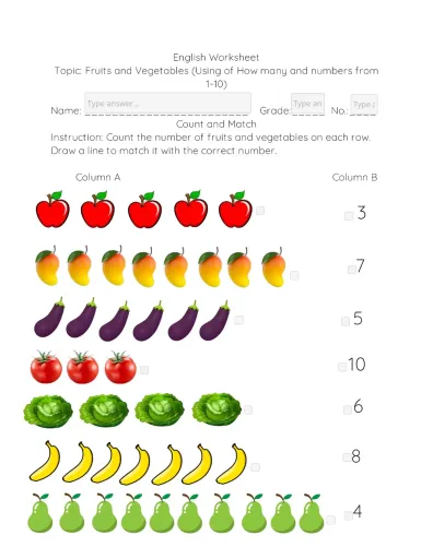 G1-3-Lesson1-Fruits and Vegetables_1 Interactive Worksheet – Edform