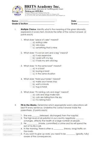 English 8 - Q4 Exam Interactive Worksheet – Edform
