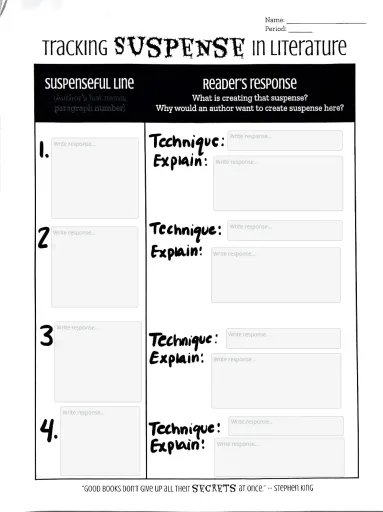 "The Nothing" Independent Suspense Analysis Interactive Worksheet – Edform