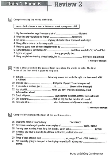 DES B1 - REVIEW 2: UNIT 4, 5, 6 Interactive Worksheet – Edform