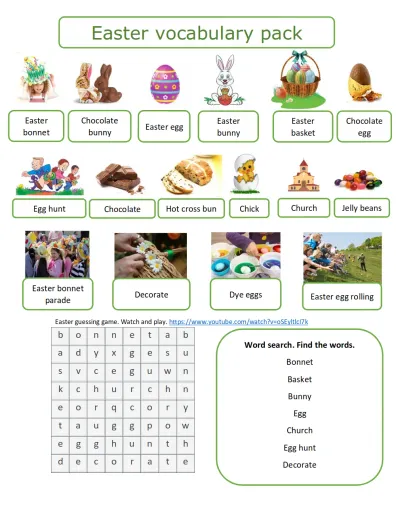 Easter vocabulary pack Interactive Worksheet – Edform