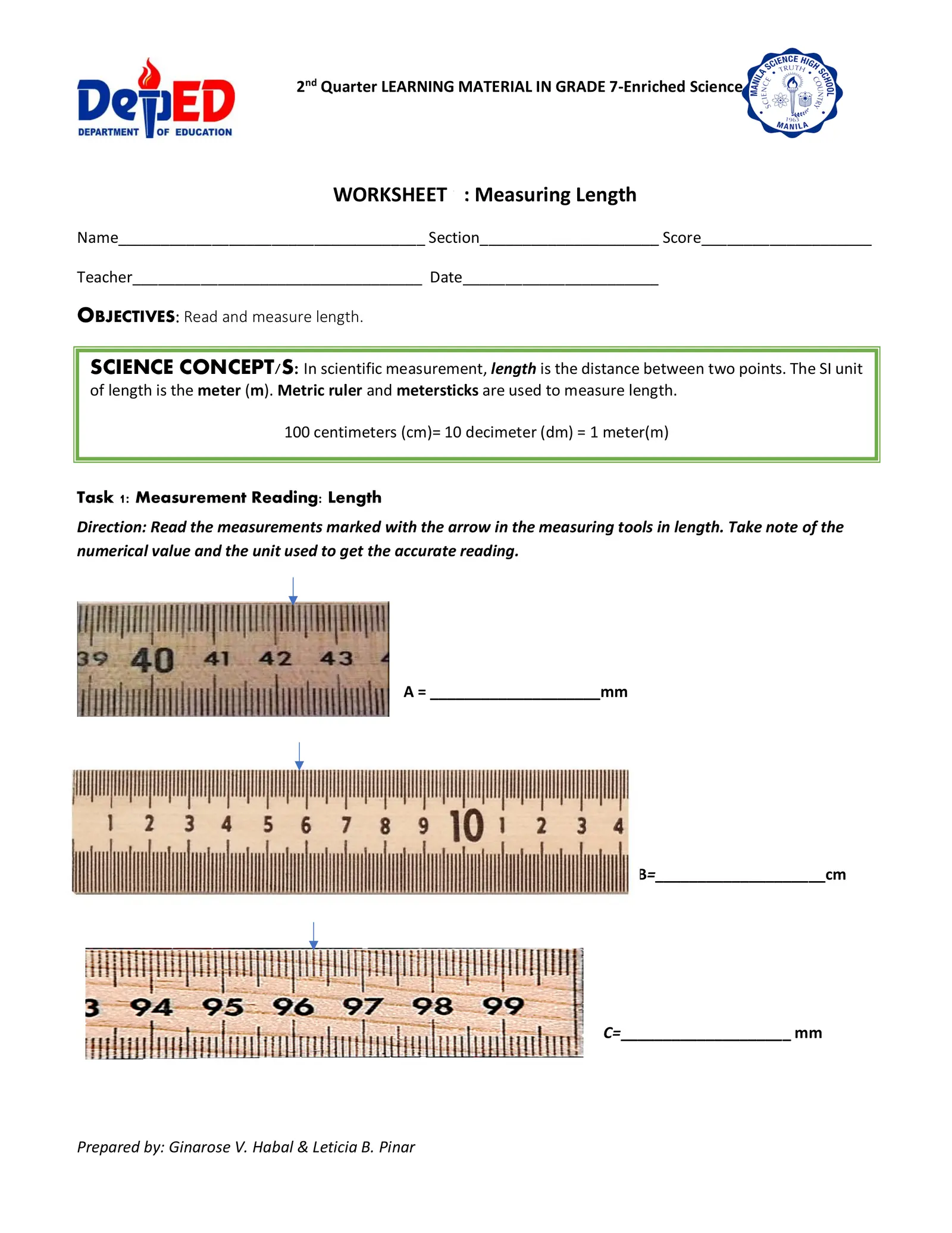 Grade 7 Science Worksheets