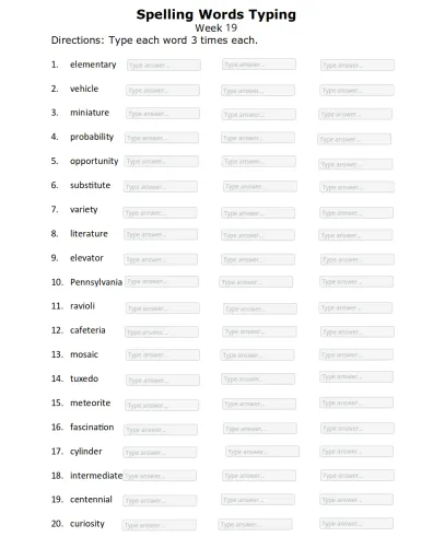 Typing wk 22 Interactive Worksheet – Edform