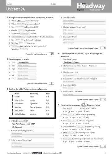 Hw beg trd unit test 9a Interactive Worksheet – Edform