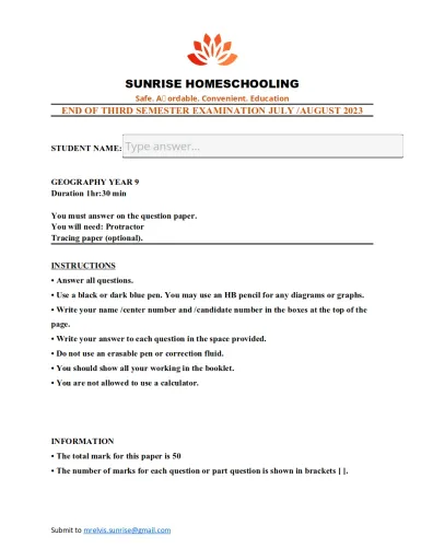 GEOGRAPHY YEAR 9 Interactive Worksheet – Edform