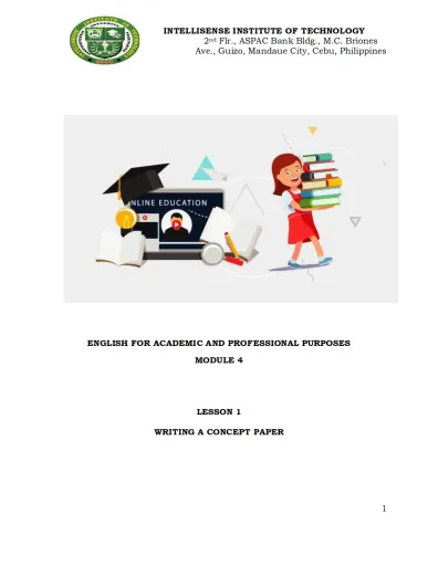 MODULE 4 ENGLISH FOR ACADEMIC LESSON 1 Interactive Worksheet – Edform