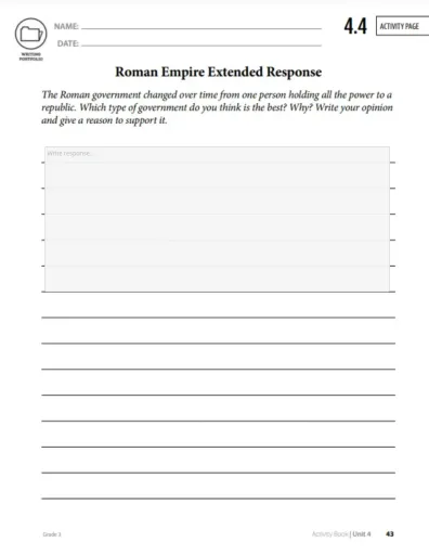 4.4 Roman Empire Extended Response Interactive Worksheet – Edform