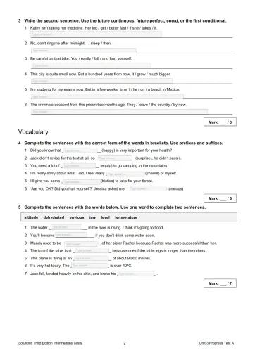 Sol3e Int U3 Progress Test A Interactive Worksheet Edform
