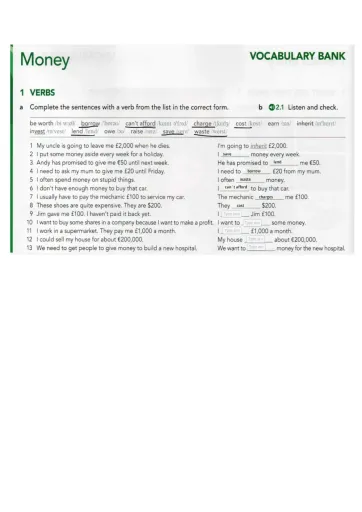 Money-related vocabulary (2) Interactive Worksheet – Edform