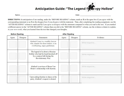 Anticipation Guide & Discussion Questions Interactive Worksheet – Edform