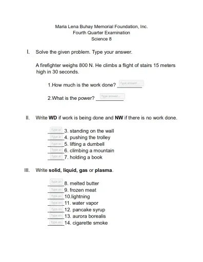 Science 8.4th Interactive Worksheet – Edform