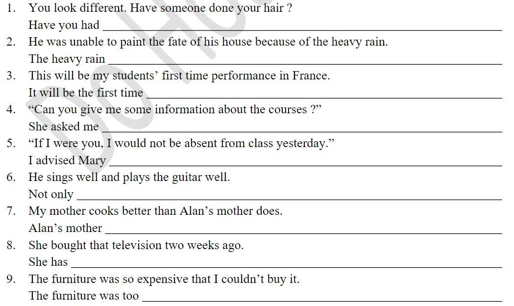 Re-writing -- Further practice Interactive Worksheet – Edform
