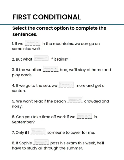 1st Conditional Interactive Worksheet – Edform
