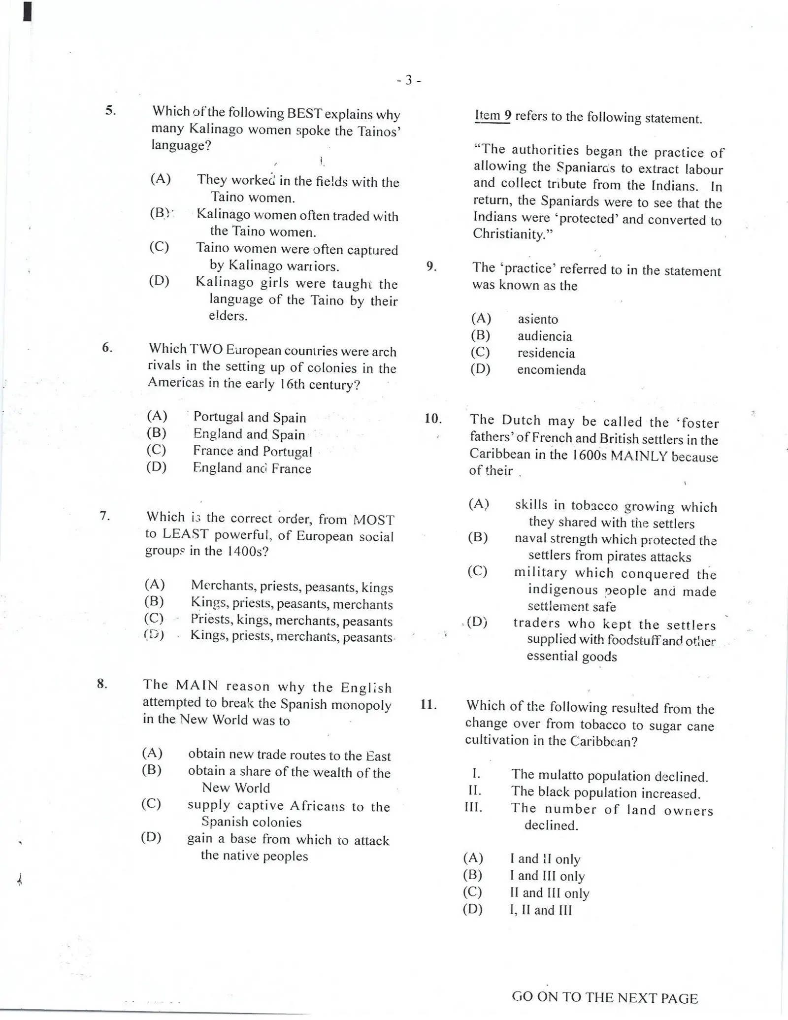 Caribbean History P1 June 2017 Interactive Worksheet – Edform