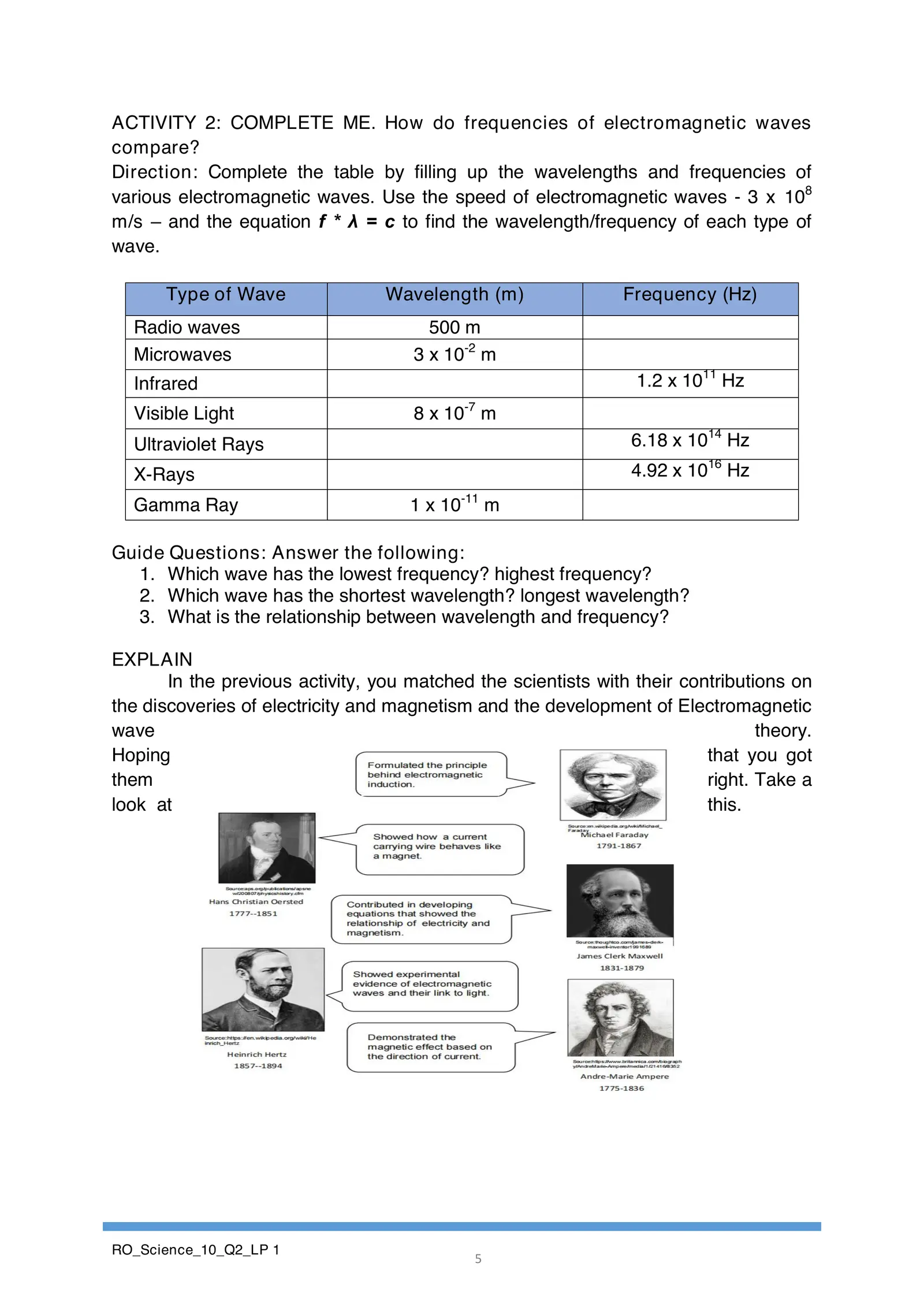 Wavelength Equation Worksheet Speed Of Wave Formula How To Calculate