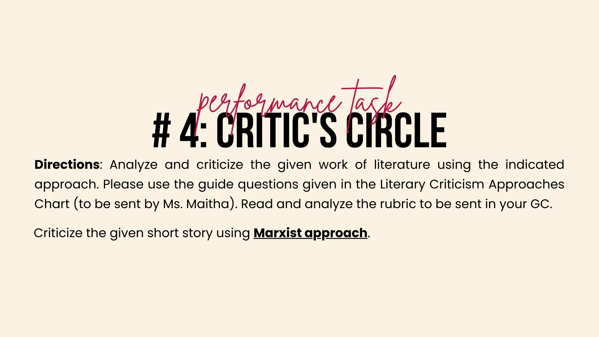 Literary Criticism (2) Interactive Worksheet – Edform