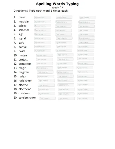 Typing Wk 23 Interactive Worksheet – Edform