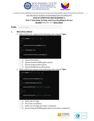 IT104 Unit 5 - Q2 Interactive Worksheet – Edform
