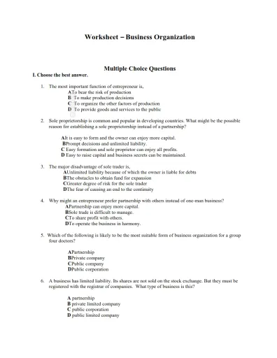 Types of Business activity Interactive Worksheet – Edform