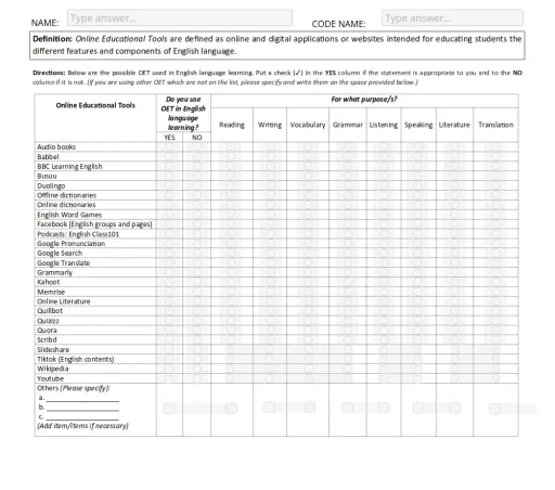 Survey Questionnaire Interactive Worksheet – Edform