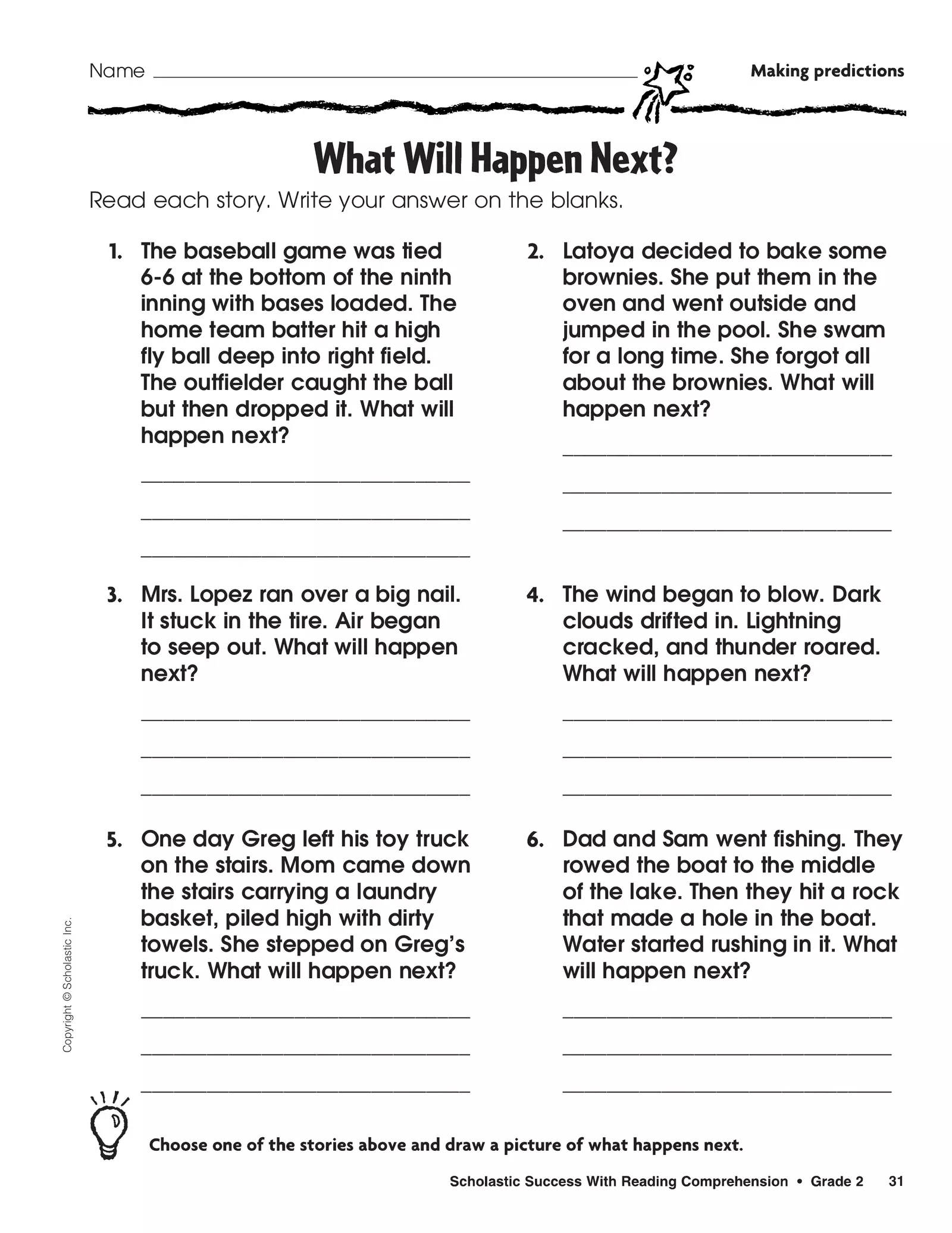 What Will Happen Next Worksheet