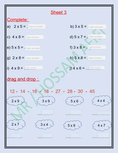Sheet 3 Interactive Worksheet – Edform