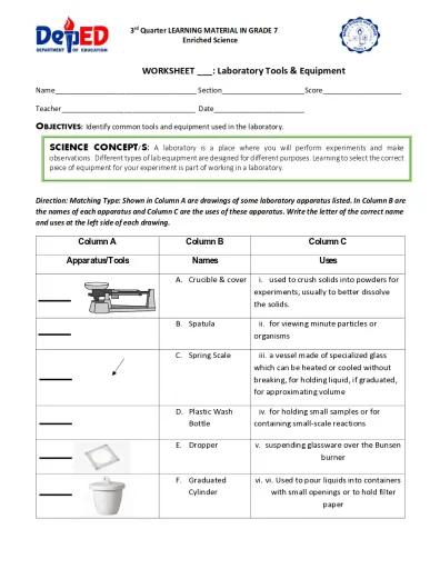 WORKSHEET LAB TOOLS Interactive Worksheet – Edform