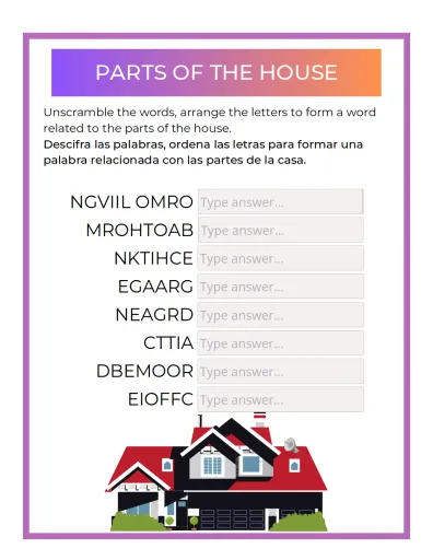 Parts of the house Interactive Worksheet – Edform
