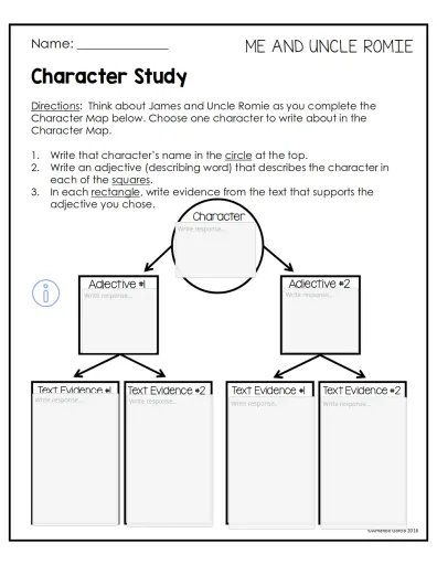 Me and Uncle Romie Character Study Interactive Worksheet – Edform
