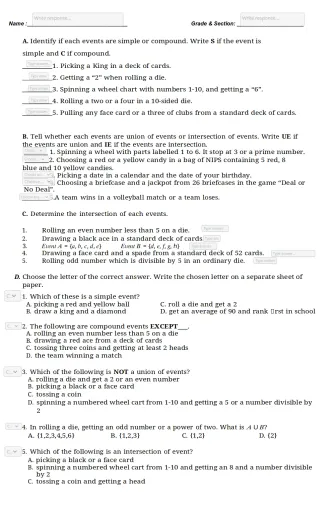 Events Interactive Worksheet – Edform