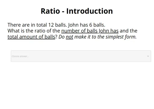 Ratio (Introduction) Interactive Worksheet – Edform