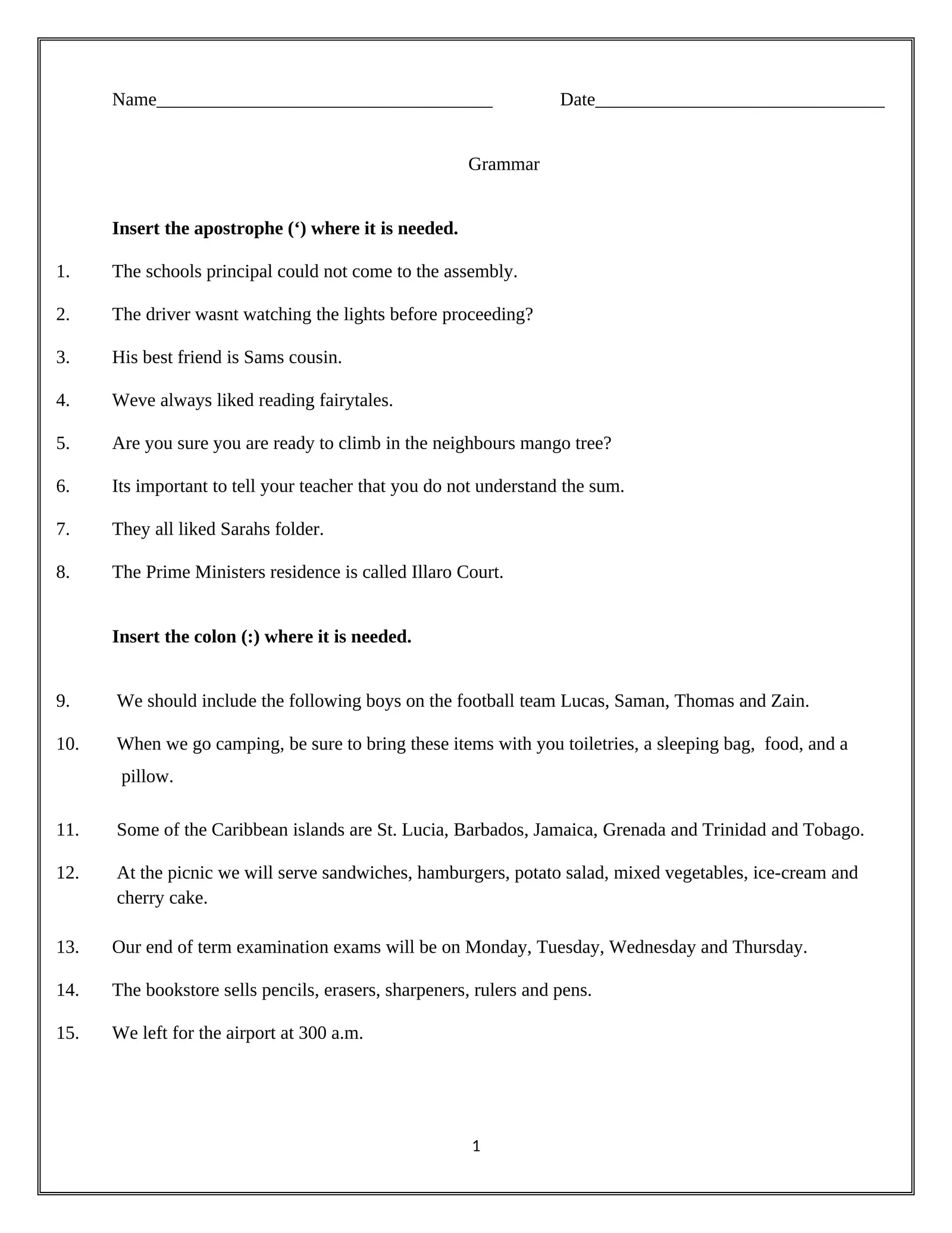 Grammar - Punctuation - Monday, 11th October, 2021 Interactive ...