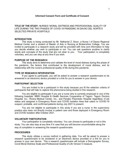 Informed Consent and Reseach Instrument Interactive Worksheet – Edform