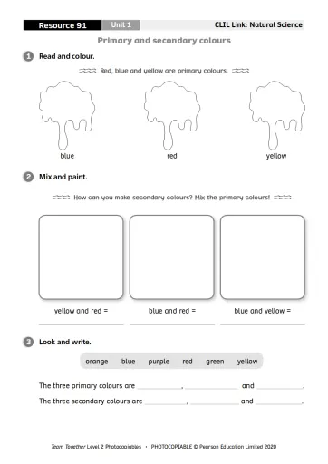 PRIMARY AND SECONDARY COLORS Interactive Worksheet – Edform