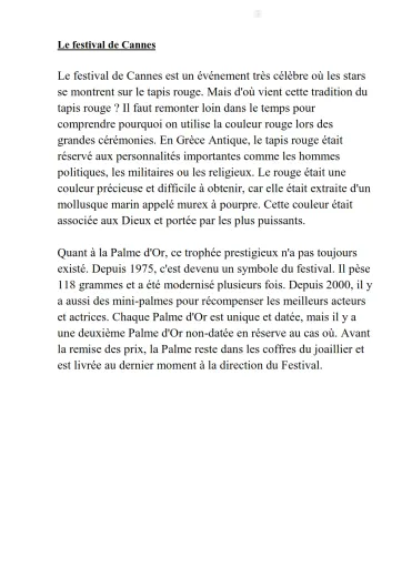 Le festival de Cannes Interactive Worksheet – Edform