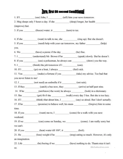 Mixed Conditionals Interactive Worksheet – Edform