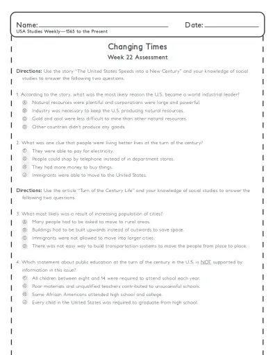 Week 22 Studies Weekly Interactive Worksheet – Edform