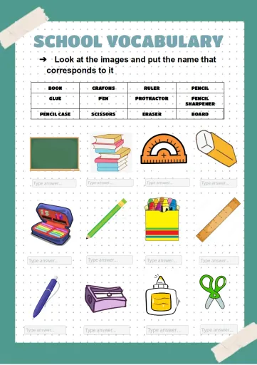 SCHOOL VOCABULARY Interactive Worksheet – Edform