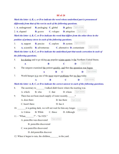 Thi thu 10 6 Interactive Worksheet – Edform